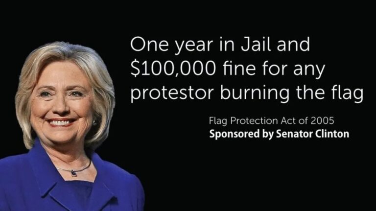 Hillary Clinton Supported Flag Burning Law – Confirmed Source